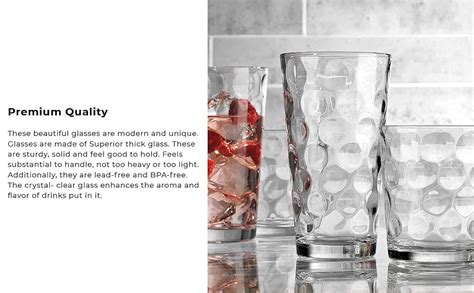 Glassware Drinking Glasses Set Of 8 By Home Essentials