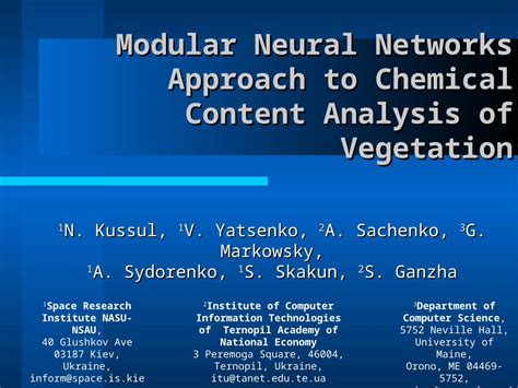 Ppt Modular Neural Networks Approach To Chemical Content Analysis Of