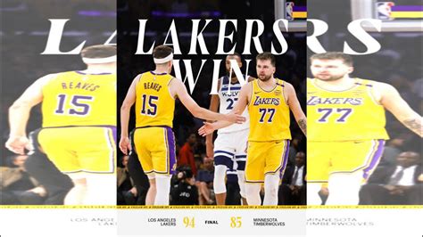 Nba季後賽／拒絕爆冷！東契奇、詹皇攜轟52分 湖人險勝灰狼扳平戰局