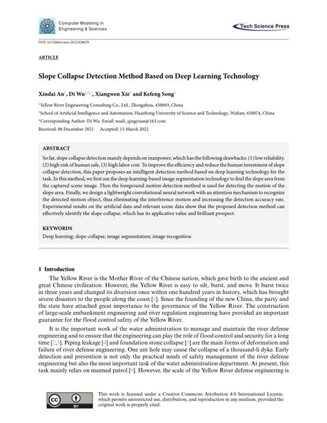 Pdf Slope Collapse Detection Method Based On Deep Learning Technology