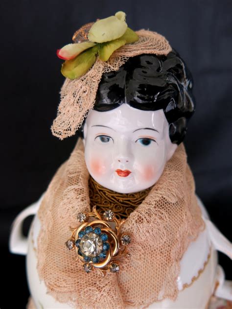 China Assemblage Doll Ooak China Head With China Bowls Exquisite Antique Handmade Ecru Lace