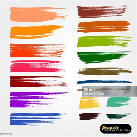 벡터 예술 배경 막입니다 컬러 페인트 아크릴 브러시 Gouashe 브러쉬 스트로크 선 또는 질감 화려한 빈티지 디자인 요소입니다