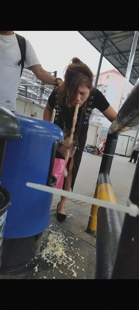 Asian Girl Vomiting 02
