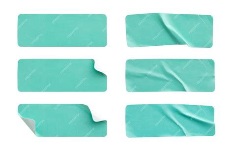 Premium Photo Blank Blue Paper Sticker Label Isolated On White Background