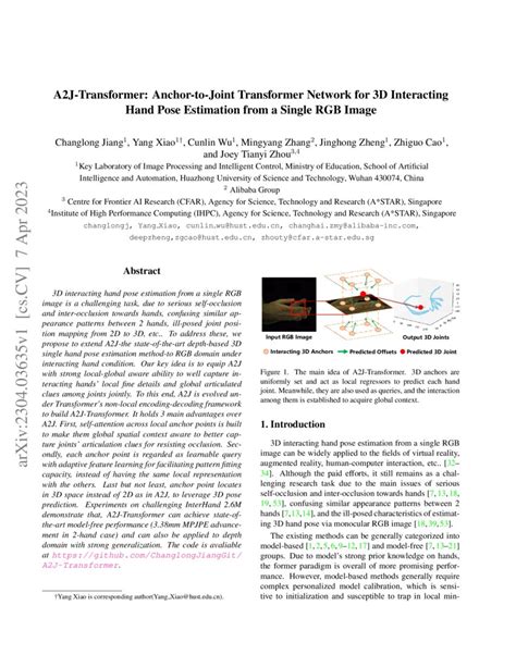 A2j Transformer Anchor To Joint Transformer Network For 3d Interacting Hand Pose Estimation