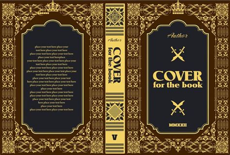 화려한 가죽 책 표지 및 오래된 복고풍 장식 프레임 Royal Golden 스타일 디자인 빈티지 테두리는 책 벡터 그림의 표지에