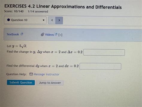 Solved EXERCISES Linear Approximations And Differentials Chegg