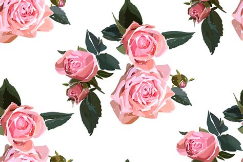 완벽 한 꽃 배경 패턴입니다 수채화 핑크 정원 장미는 손에 스타일을 그려 우아한 꽃 섬유 포장지 웨딩 카드에 대 한 벡터 일러스트 레이 션 개화기에 대한 스톡 벡터 아트 및