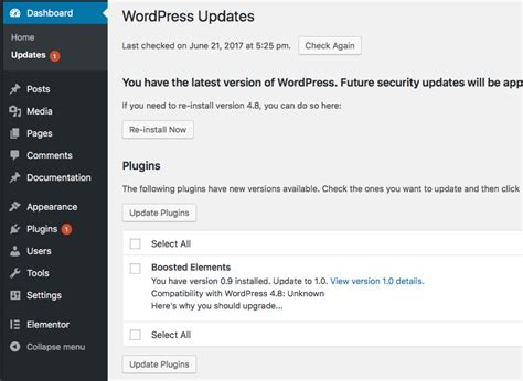 Updating Your Plugin Boosted Elements