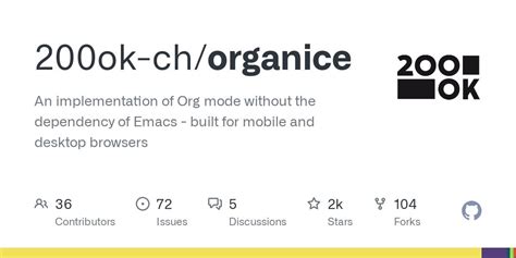 organice an implementation of org mode without the dependency of