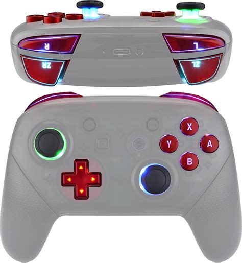 Extremerate Multi Colors Luminated Dtfs Led Kit Thumbsticks Dpad Abxy Zr Zl L R Buttons Scarlet