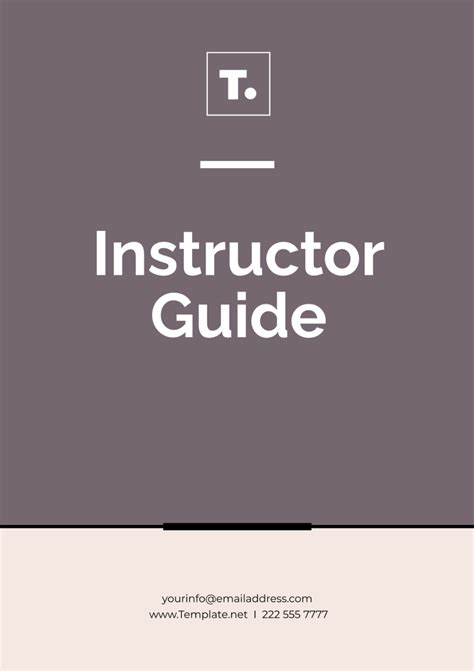 Free Instructor Guide Template To Edit Online