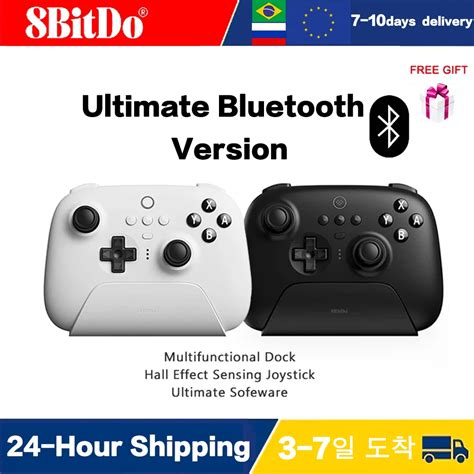8bitdo 얼티밋 무선 블루투스 컨트롤러 충전 도크 홀 효과 감지 조이스틱 윈도우 10 11 스팀 안드로이드용