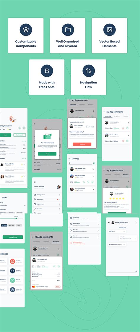 Handyman Services Flutter App Ui Template Figma Included Code Market