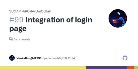 Integration Of Login Page · Issue 99 · Sugam Arora Unicollab · Github