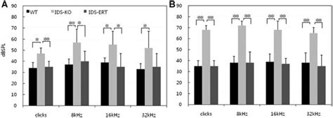 Comparison Of The Abr Thresholds In Ids Wild Type Wt Knockout Mice