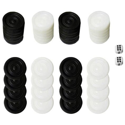 Комплект фигури и зарове за табла бяло черно Emag Bg