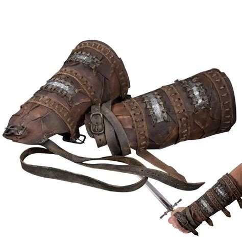 팔 보호대 코스프레 Steampunk 가죽 팔 보호구 레트로 팔 커프 팔찌 중세 팔 보호구 갑옷 팔 보호대 남성 여성 2 개
