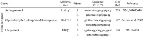 Primer Sequences PCR Product Lengths Bp And Sequence References For Download Table