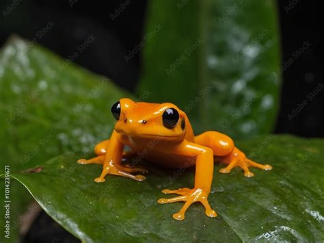 Golden Mantella Mantella Aurantiaca Native To Madagascar This