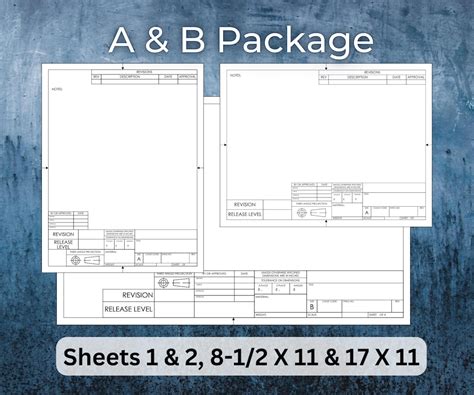 Printable Package Deal Asme Y14 Format Ansi A And B Size Engineering