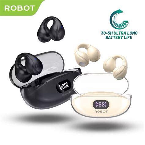 Jual Robot Ows Air 10 Tws Open Ear Clip Style Led Display Bluetooth 53