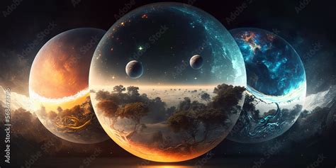 Universe Represented In All Dimensions In One Illustration From The Parallel Dimension To The