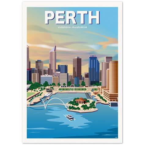 Perth Western Australia Travel Poster Australia Vivahome