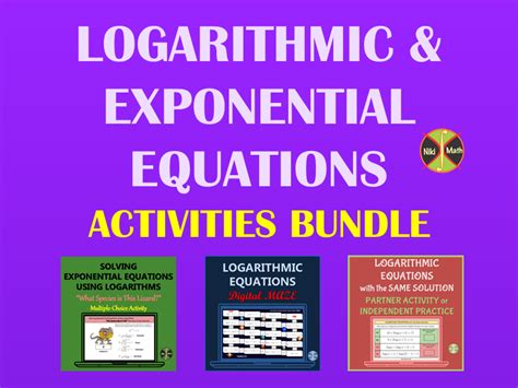Exponential And Logarithmic Equations Activities Growing Bundle Teaching Resources