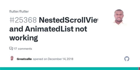 Nestedscrollview And Animatedlist Not Working · Issue 25368 · Flutter
