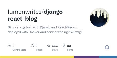 Github Lumenwritesdjango React Blog Simple Blog Built With Django And Reactredux Deployed