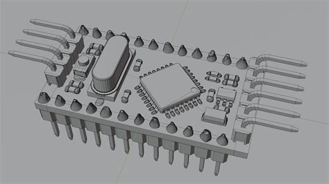 Arduino Pro Mini With Atmega328p From Robotdyn Model Turbosquid 1788954