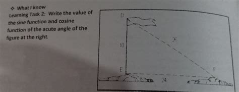 Solved What I Know Learning Task 2 Write The Value Of The Sine