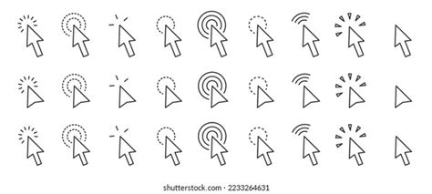 Cursor Arrow Icons Computer Mouse Click Stock Vector Royalty Free
