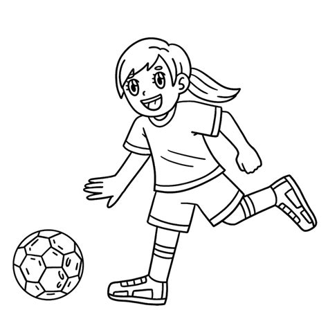 Premium Vector A Cute And Funny Coloring Page Of A Girl Chasing