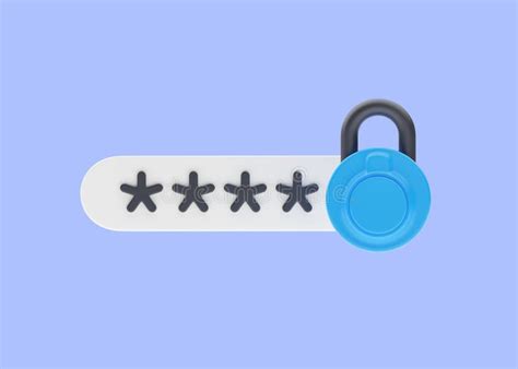 Password 3d Render Icon Code Field Simple Privacy Illustration And Blue Secure Login Label