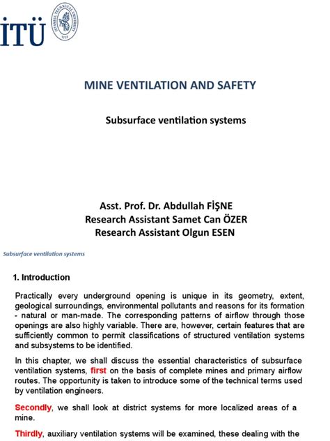 9 Subsurface Ventilation Systems Pdf Ventilation Architecture Duct Flow