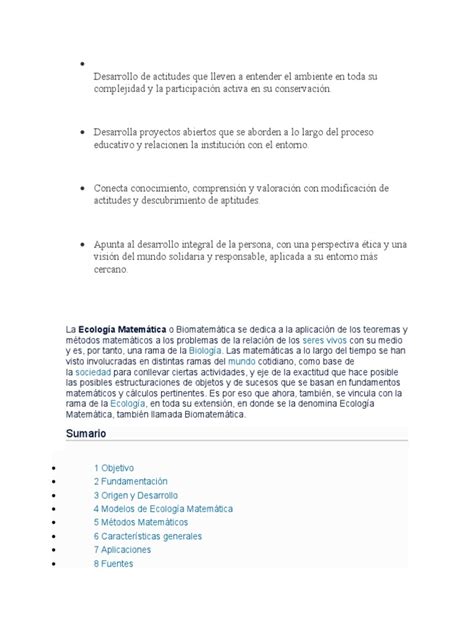Ecologia Matematica Pdf Plan De Estudios Enseñanza De Matemática