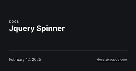 Jquery Spinner