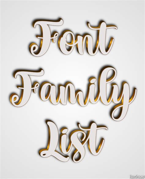 Font Family List Text Effect And Logo Design Font