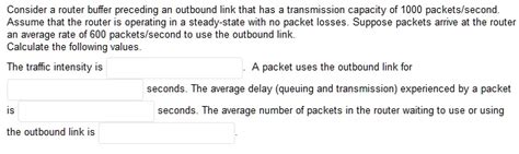 Solved Consider Router Buffer Preceding An Outbound Link That Has Transmission Capacity Of 1000
