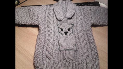 Мастер класс 1ЧАСТЬ детского свитера с совой спицами связанного для мальчика Youtube