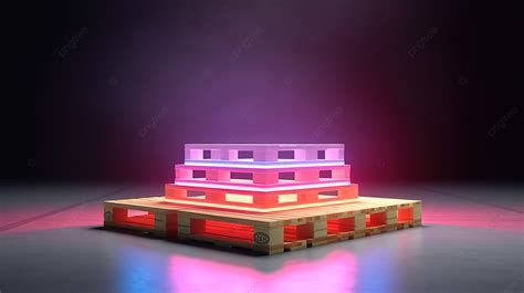 고가 무대 전시회 활기찬 팔레트 제품 및 조명 3d 디스플레이 제품 쇼 제품 쇼케이스 연단 배경 배경 일러스트 및 사진