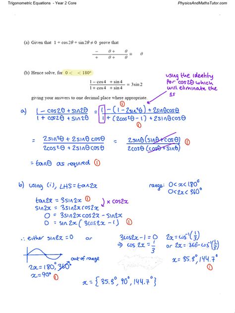 Trigonometric Equations Ma Pdf Angle Functions And Mappings