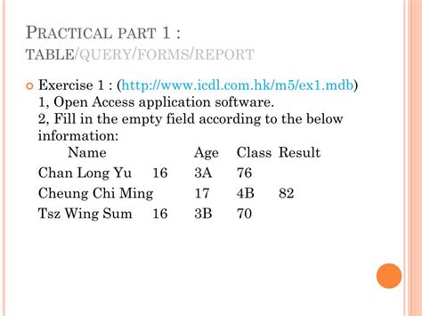 Ppt Introduction To Database ~concepts Table And Query Powerpoint