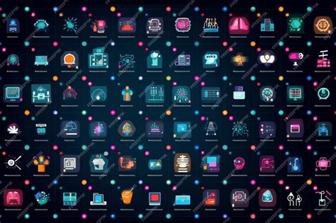 Premium Photo Iot Ai Big Data Microchip Vector Icon Set Internet Of