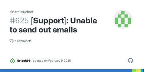 Support Unable To Send Out Emails · Issue 625 · Sinamicsztnet · Github