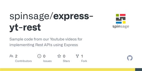 Github Spinsageexpress Yt Rest Sample Code From Our Youtube Videos For Implementing Rest