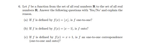 Solved Let F Be A Function From The Set Of All Real Chegg Com
