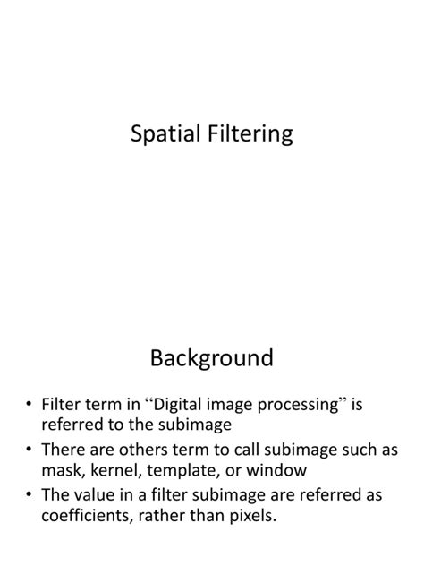 Spatial Filtering Pdf Filter Signal Processing Signal Processing